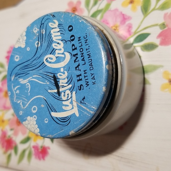 LUSTRE-CREME | Bath | Vintage Lustrecreme Shampoo Refillable Milk Glass ...